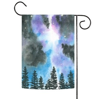 Blue & Black Forest Night Sky Outdoor Mini Garden Flag 18"x12.5" - Bed ...