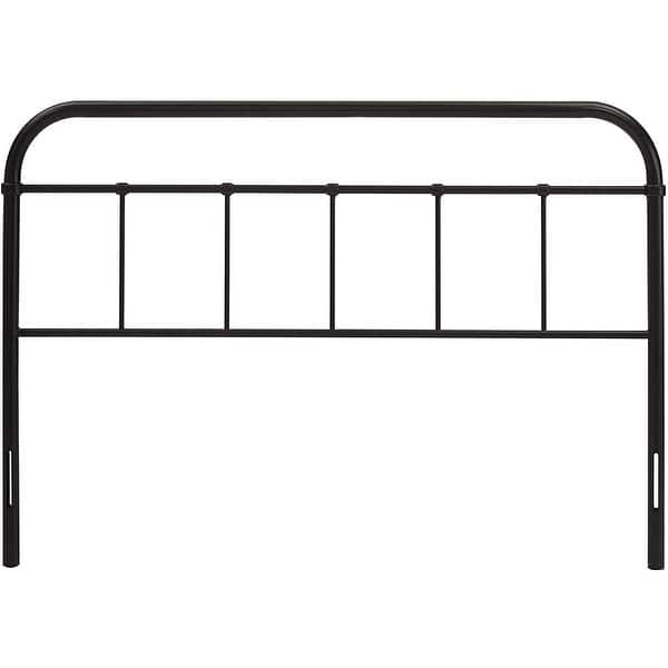 Full size Vintage Dark Brown Metal Headboard with Rounded Corners - Bed ...