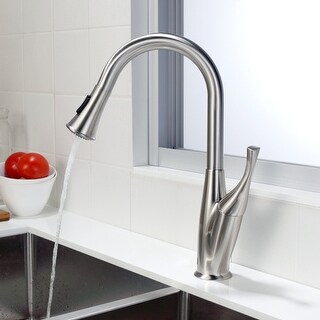 Brushed Nickel Stainless Steel Kitchen Faucets with Multi-functional ...