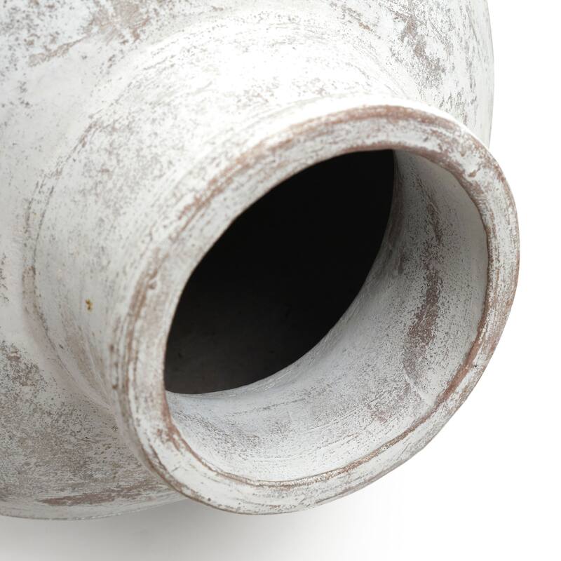 Artissance 18"H White Pottery Vintage Vase, Home Decor - 8' x 10 ...
