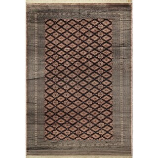 Rustic Bokhara Kum Black Brown Hand Knotted Rug - 10'3'' x 15'2'' - Bed ...