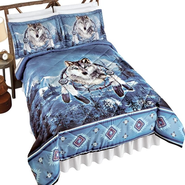 Wolf Dreamcatcher Aztec Border Comforter Set - Bed Bath & Beyond - 36715586