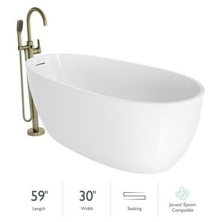 Jacuzzi Signature 59" Free Standing Acrylic Soaking Tub with - Bed Bath ...