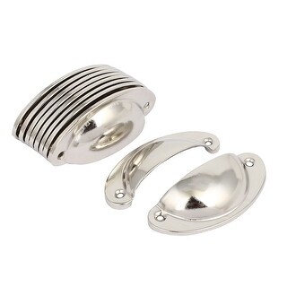 Drawer Iron Antique Style Shell Cup Pull Handles Silver Tone 81mm ...