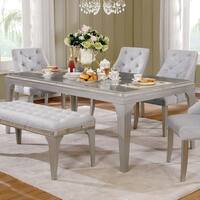 Furniture of America Weas Contemporary Silver 84-inch Wood Dining Table ...