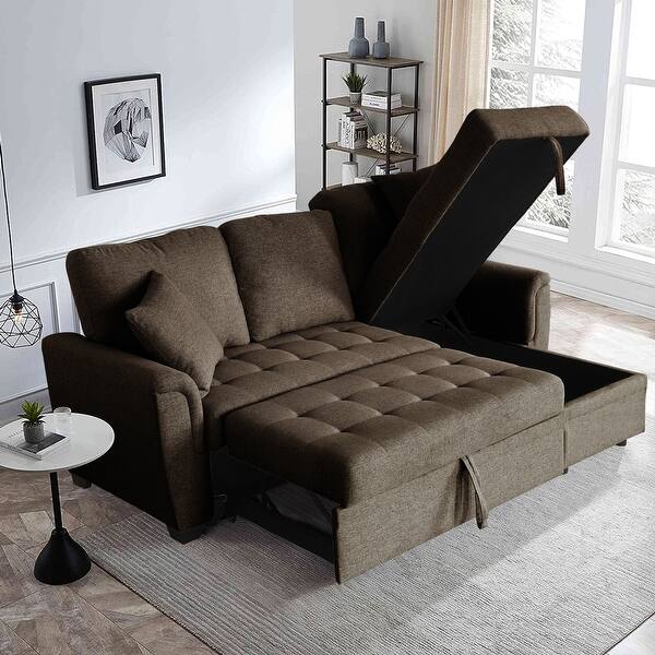 Modern Storage Full-size Sofa Bed Polyester Padded Seat Sectional Sofa ...
