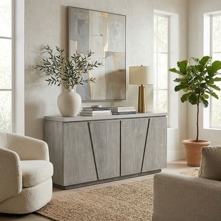 Large sideboard - gray wood finish with contrasting light top - Bed ...