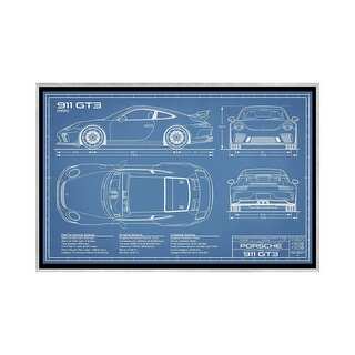 iCanvas "Porsche 911 GT3 (991) Blueprint" by Action Blueprints Framed ...