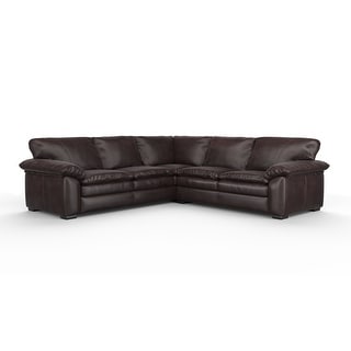 Boulder Deeper and Wider 2x2 100% Full Top Grain Leather Sectional ...