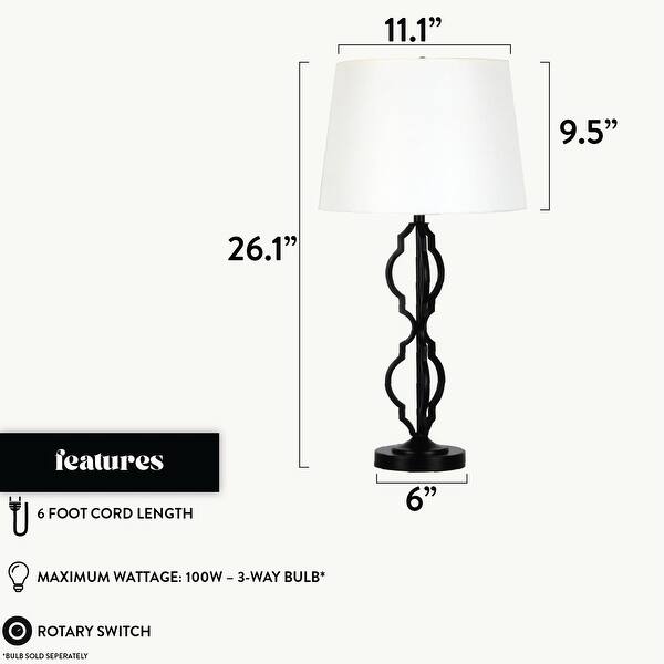 Manshem Modern Black Metal Geometric Table Lamp 13"W x 13"D x 25.5"H ...