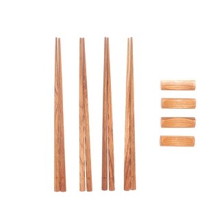 Novica Handmade Wave Plain Teak Wood Chopsticks Set (Set Of 4) - Bed ...