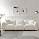 Beige Oversized Lambswool Fabric 3-Seater Sofa with Unique Design - Bed ...