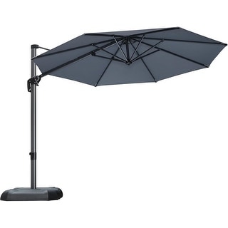 10ft Outdoor Cantilever Umbrella with 360-degree Rotation, Light Grey ...