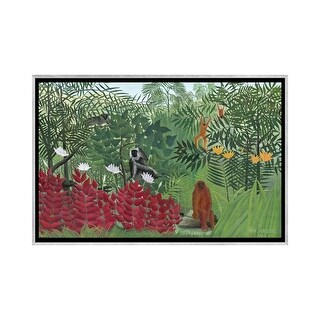 iCanvas "Tropical Forest With Monkeys, 1910" by Henri Rousseau Framed ...