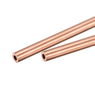 Copper Round Tube 6mm OD 1.5mm Wall Thickness 300mm Length Pipe Tubing ...