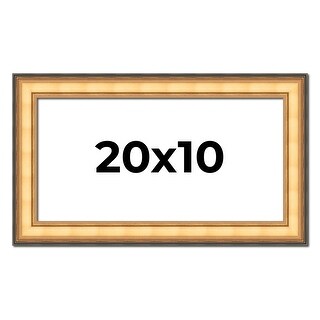 20x10 Frame Gold Plein Aire Solid Wood Picture Frame Width 2 Inches ...