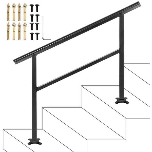 VEVOR Outdoor Handrail Fits 3-4 Steps Handrail Stair Railing Stair Hand ...