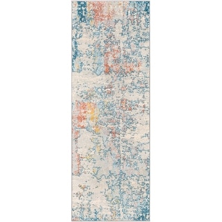 Ridley Abstract Gray/ Blue Area Rug - Bed Bath & Beyond - 33931553