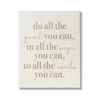 Stupell Motivational Doing Good Phrase Canvas Wall Art Design by Lil ...