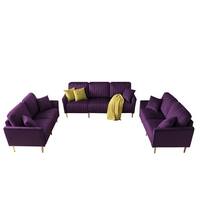 7-seat Purple Sectional Sofa Sets Channel Tufted Loveseat(3pcs) - Bed ...