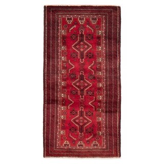 ECARPETGALLERY Hand-knotted Baluch Red Wool Rug - 3'3 x 6'1 - Bed Bath ...