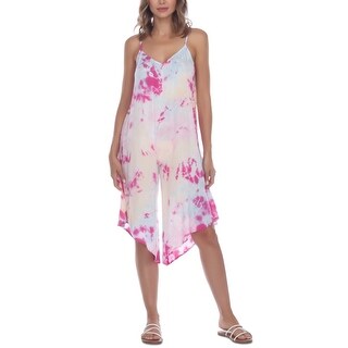 Raviya Women's Tie Dye Sleeveless Jumpsuit Swim Cover Up Swimsuit Pink ...