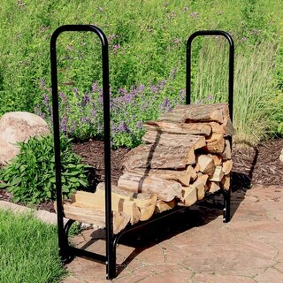 Outdoor Leisure Products Steel Log Rack w/Cover - Bed Bath & Beyond ...