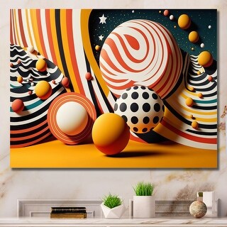 Designart " Pop Art Solar System I" Modern Geometric Canvas Prints ...