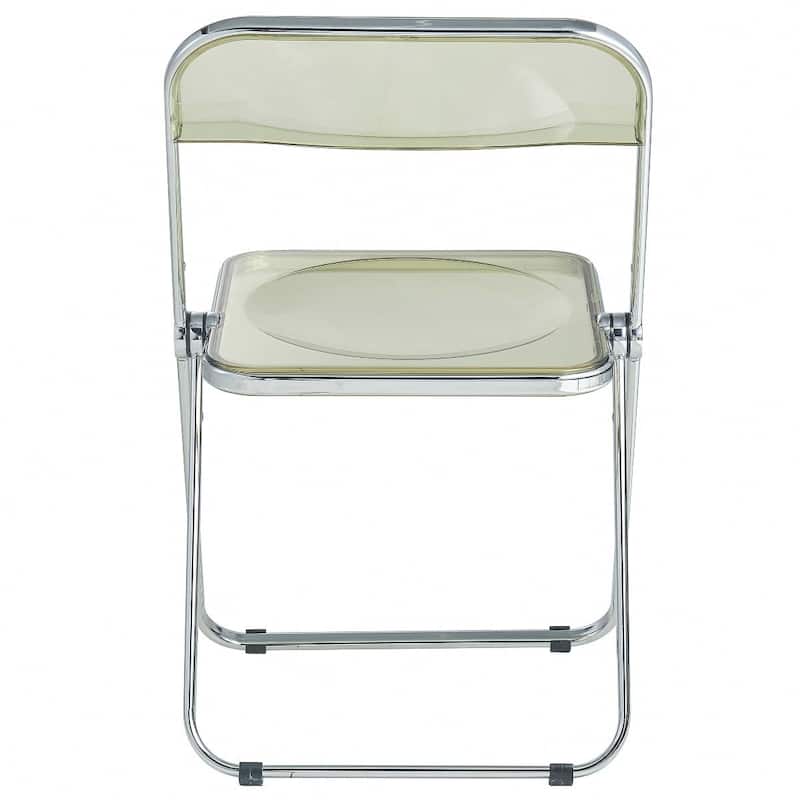Lawrence Transparent Acrylic Folding Chair Chrome Frame By LeisureMod ...