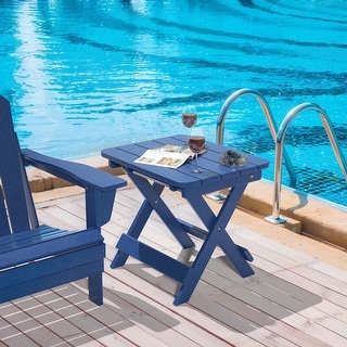 Outdoor Adirondack Foldable Side Table for Poolside Garden, Weather ...