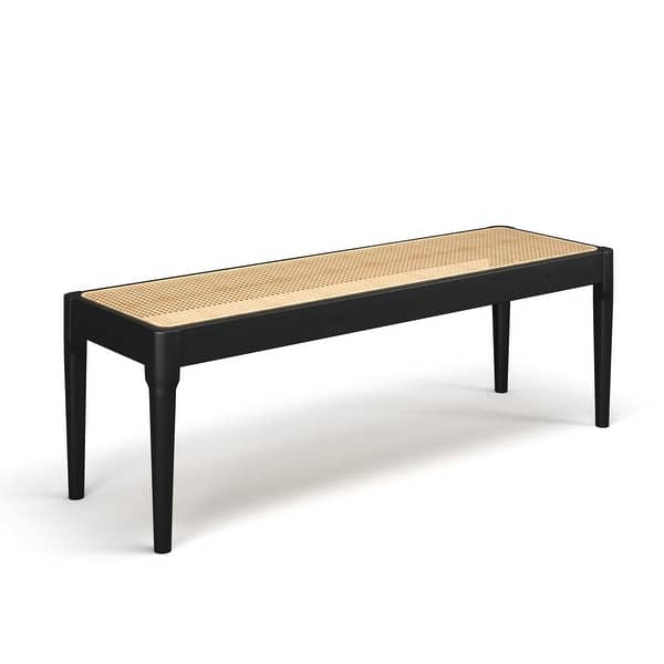 Victoria Solid Wood with Natural Cane Bench - Bed Bath & Beyond - 39306056