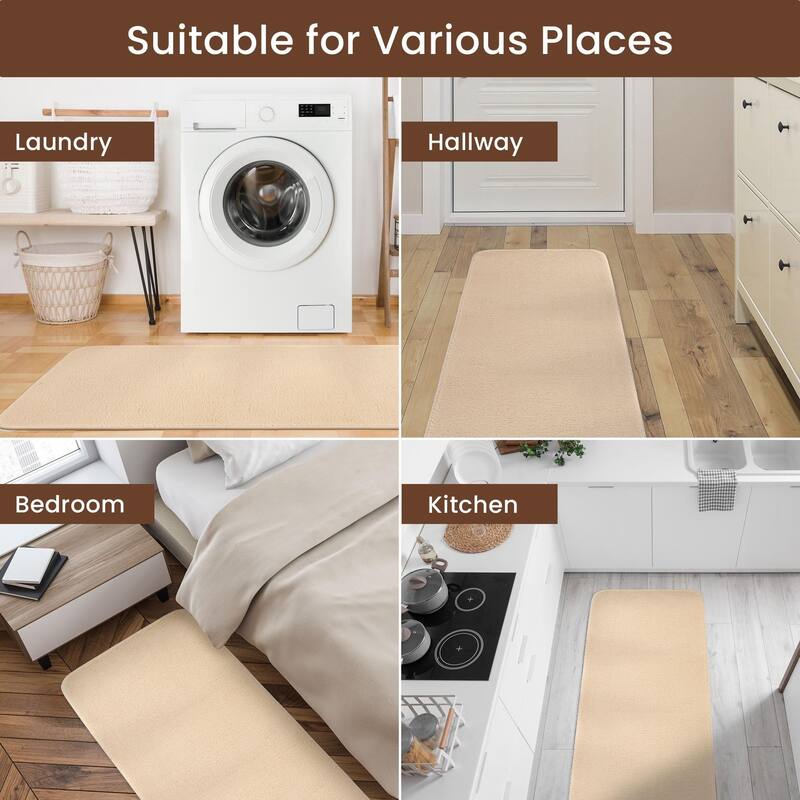 Non-skid Washable Kitchen Runner Rugs (Set of 2) - Set of 44 x 24 and ...
