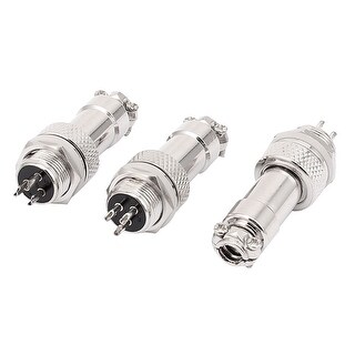 3 Pcs 3 Terminals 12mm Male and Female Metal Aviation Socket Connector ...