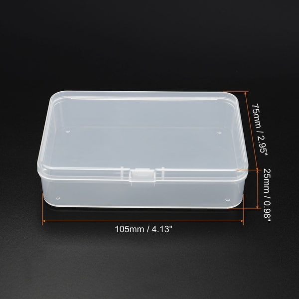4pcs Clear Storage Container w Hinged Lid Plastic Rectangular Box - Bed ...