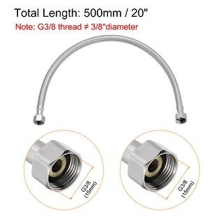 20" Faucet Supply Line Connector, 3/8" Female x 3/8" Female SUS304 ...