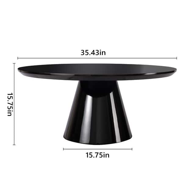 SHYFOY Modern Cone Coffee Table for Living Room, High Gloss Finish, 35 ...