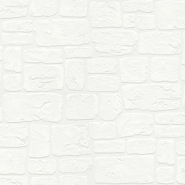 Brewster Gaffrey White Stone Paintable Wallpaper - 396in x 20.9in x 0 ...
