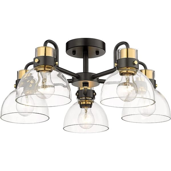Semi Flush Mount Ceiling Light Fixtures with Clear Glass Shade - Bed ...