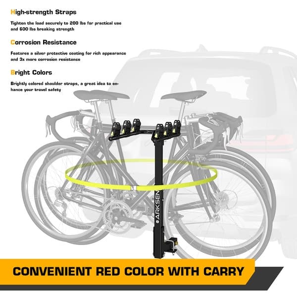 Arksen Premium 3-Bike Carrier Rack Hitch Mount Swing Down Bicycle Rack ...