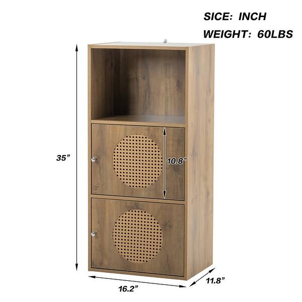 Handmade Khaki Rattan Locker Bathroom Side Storage Cabinet File Rack ...