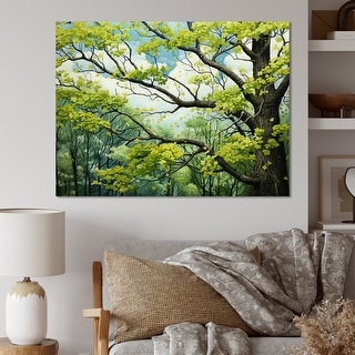 Designart "Green Tree Sycamore Serenade III" Tree Sycamore Wall Decor ...