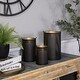 Iron Mesh Candle Holders with Handles 10" Black Gold Finish Set of 3 ...