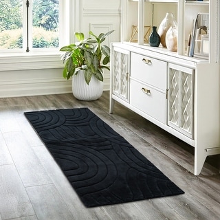 Josie Weaved Cut Pile Rug 20"x60" Black - Bed Bath & Beyond - 42761161