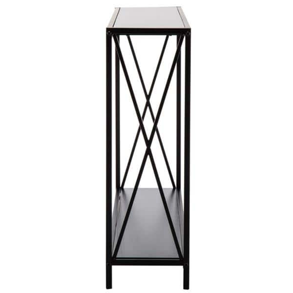 Triamine Board Cross Iron Frame Porch Table Sofa Side Table Black Wood ...