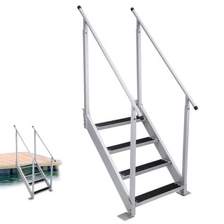 4 Steps Aluminum Alloy Dual Handrails Adjustable Dock Ladder - Bed Bath ...
