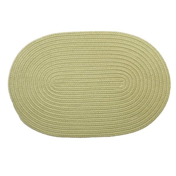 Solid Celery Green Chevron Hcrafted Reversible Oval Door Mat 30" x 48 ...
