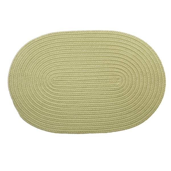 Solid Celery Green Chevron Hcrafted Reversible Oval Door Mat 35" x 54 ...