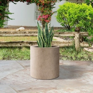 Plantara 13" D Concrete Outdoor planter,Lightweight Flower pot,Modern ...