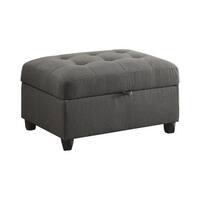 Alberta Contemporary Grey Storage Ottoman - Bed Bath & Beyond - 33991302