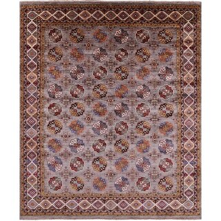Golden Nile Turkmen Ersari Hand Knotted Wool Rug - 8' 3" X 9' 9" - Bed ...